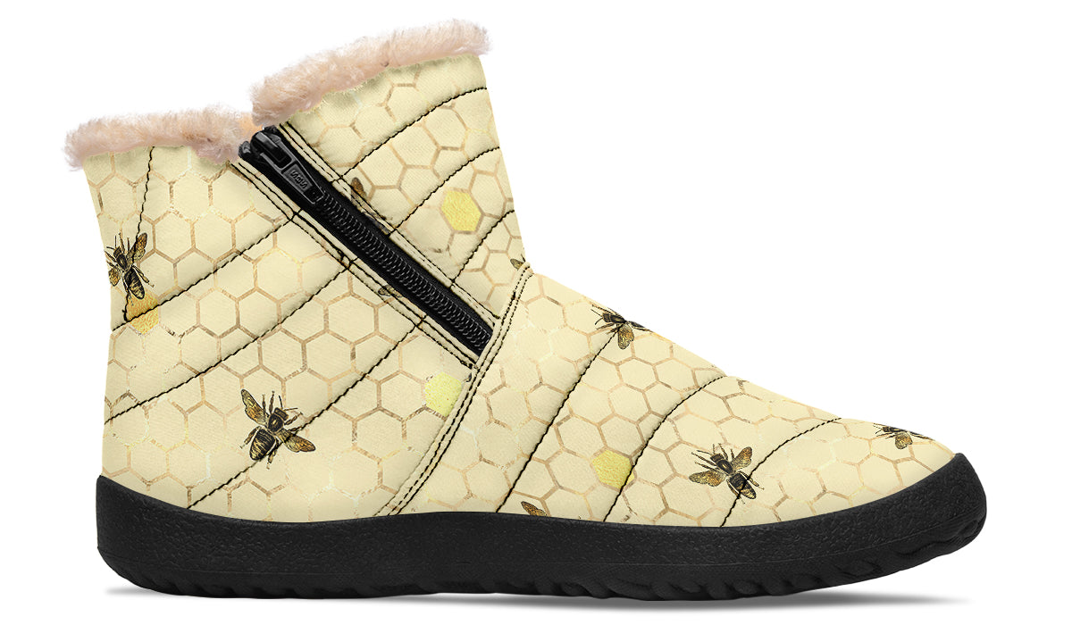 Busy Bees Faux Fur Ankle Boots – Offbeat Sweetie