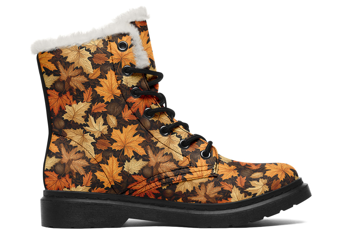 Autumn Leaves Faux Fur Boots – Offbeat Sweetie